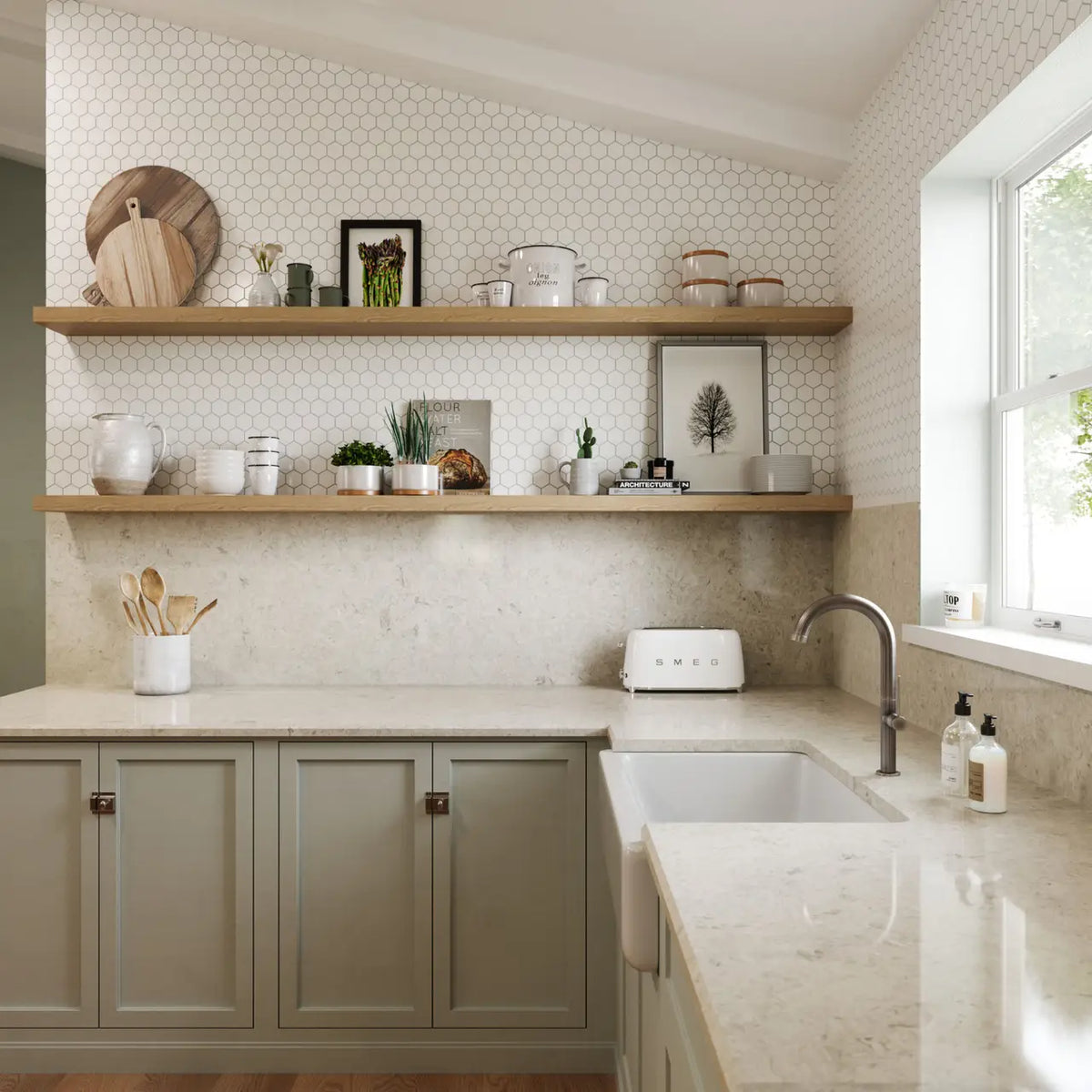 White Granite-Look Quartz Countertop Samples – Cambria Samples Store
