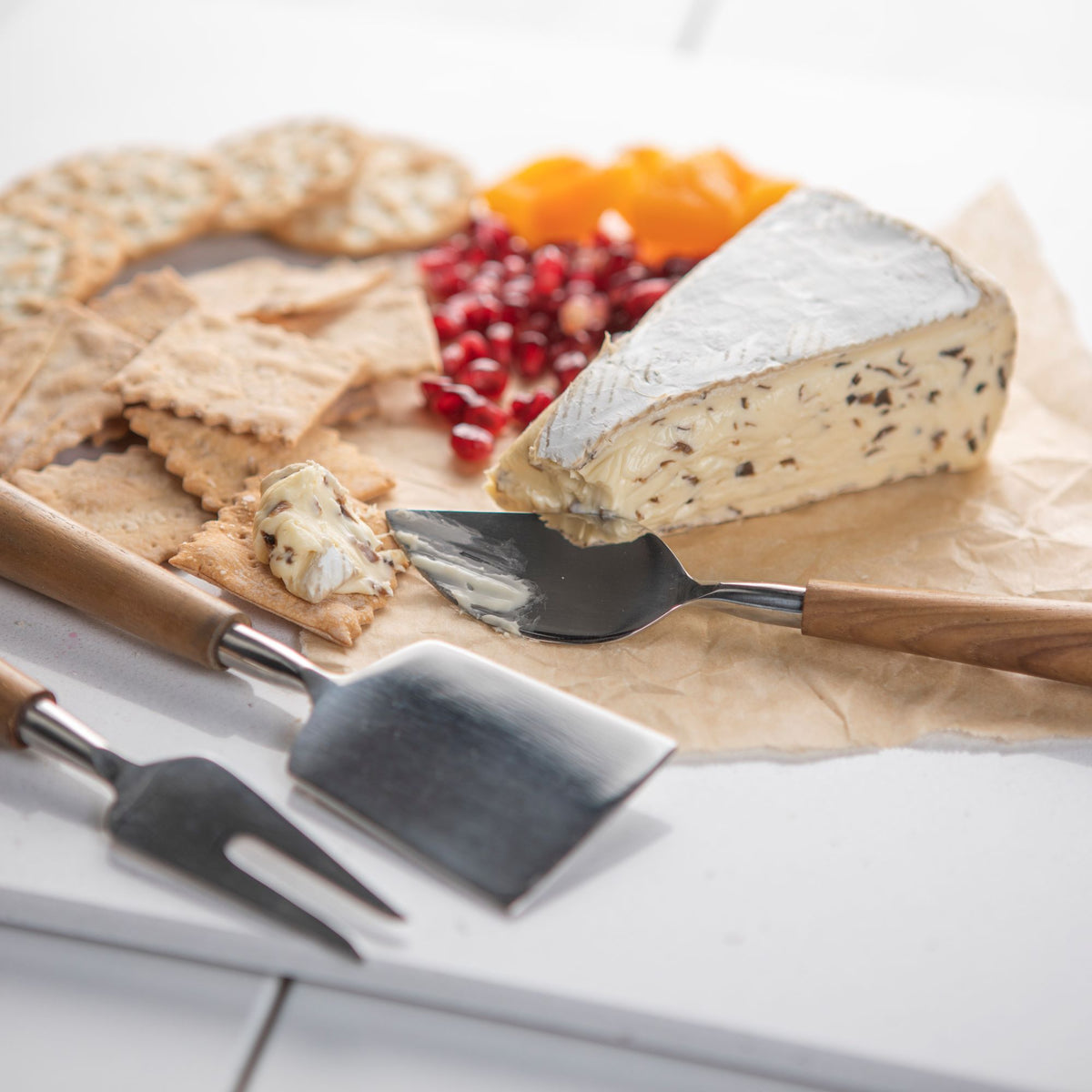 Teak and Stainless Cheese Set – Cambria Samples Store